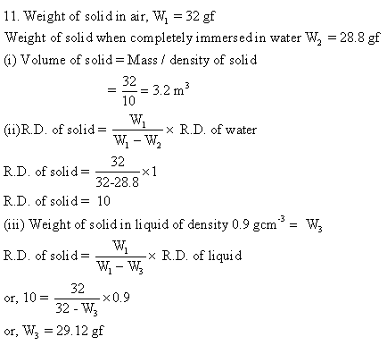 Exercise-5B Upthrust Archimedes Principle Floatation Selina Class-9 ...