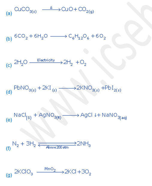 Chemical Changes and Reactions Exe-2A Chemistry Class-9 ICSE Selina ...