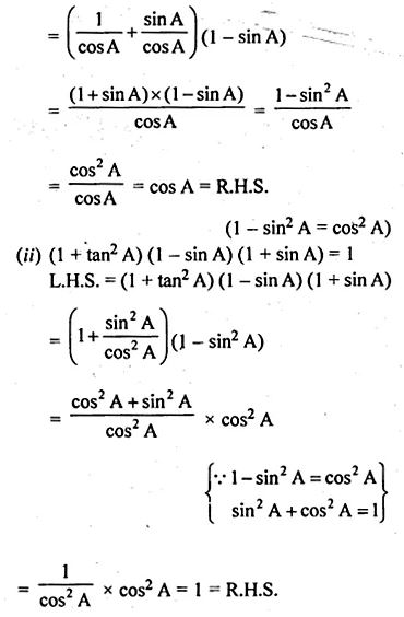 ML Aggarwal Trigonometric Identities Exe-18 Solutions ICSE Class-10 ...