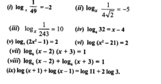 Logarithms ML Aggarwal ICSE 9th Maths Solutions Chapter-9 - ICSEHELP