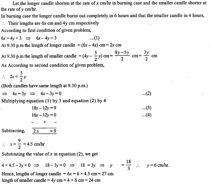 Problems on Simultaneous Linear Equations 9th ICSE ML Aggarwal - ICSEHELP