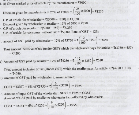 GST ML Aggarwal Solutions ICSE Class 10 Mathematics - ICSEHELP