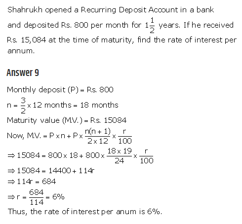 Banking Concise Maths Solution for ICSE Class 10 Chapter-2 - ICSEHELP