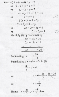 Simultaneous Linear Equations Class-9 ML Aggarwal - ICSEHELP