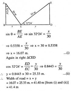 Height and Distances Chapter-22 Concise Solutions ICSE Maths Class 10 ...