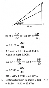 Height and Distances Chapter-22 Concise Solutions ICSE Maths Class 10 ...