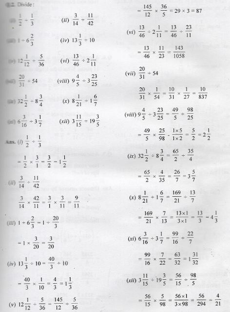 Fractions ICSE Class-7th RS Aggarwal Maths Goyal Brothers - ICSEHELP