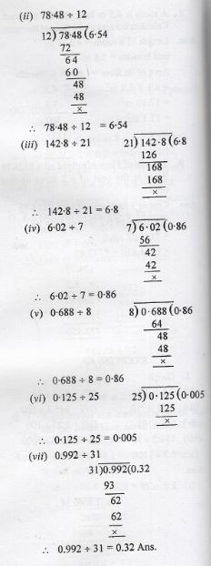 Decimals RS Aggarwal ICSE Class-7th Goyal Brothers - ICSEHELP