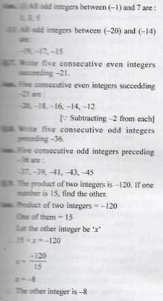 Integers RS Aggrawal ICSE Class-7th Maths Goyal Brothers - ICSEHELP