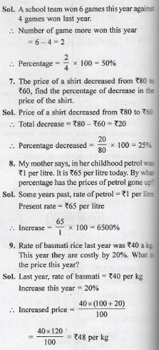 ML Aggarwal Class-7 Percentage and its Applications ICSE Maths - ICSEHELP