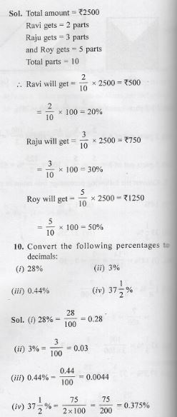ML Aggarwal Class-7 Percentage and its Applications ICSE Maths - ICSEHELP