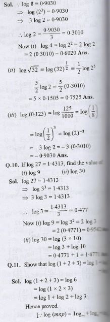 Logarithms RS Aggarwal ICSE Class-9th Maths Goyal Brothers Prakashan ...