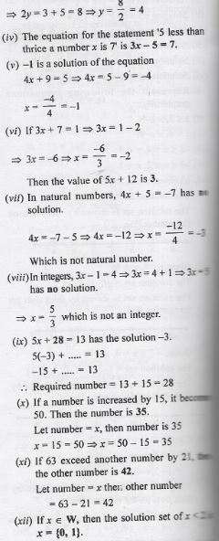 Linear Equations Class-7 ML Aggarwal ICSE Maths Solutions - ICSEHELP