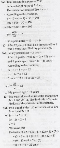 Linear Equations Class-7 ML Aggarwal ICSE Maths Solutions - ICSEHELP
