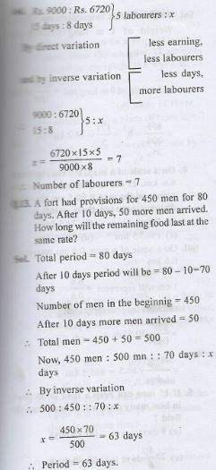 Direct and Inverse Variation Class-8th RS Aggarwal ICSE Maths Goyal ...