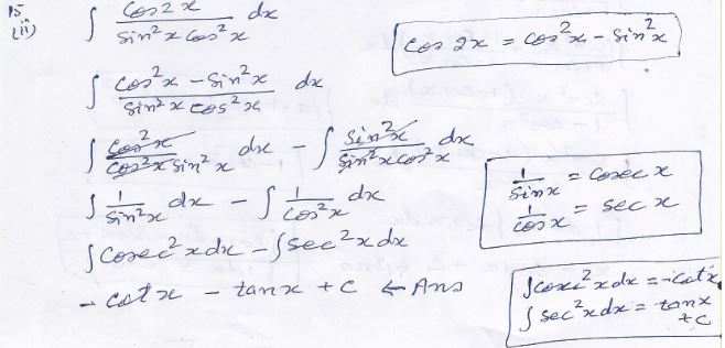 Integrals ML Aggarwal ISC Class-12 Understanding APC Maths Solutions - ICSEHELP
