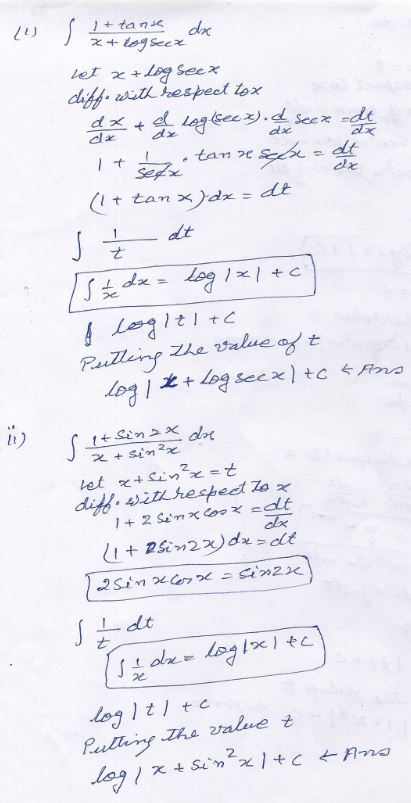 Integrals ML Aggarwal ISC Class-12 Understanding APC Maths Solutions - ICSEHELP