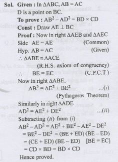 Pythagoras Theorem ICSE Class-9th RS Aggarwal Maths Goyal Brothers ...