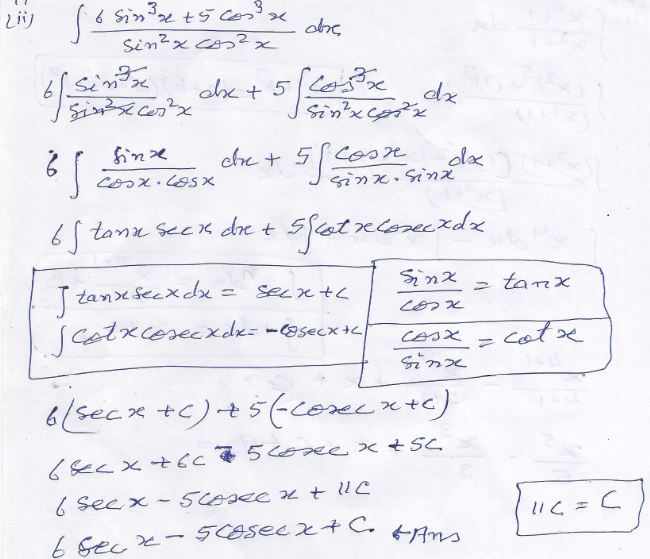 Integrals ML Aggarwal ISC Class-12 Understanding APC Maths Solutions - ICSEHELP