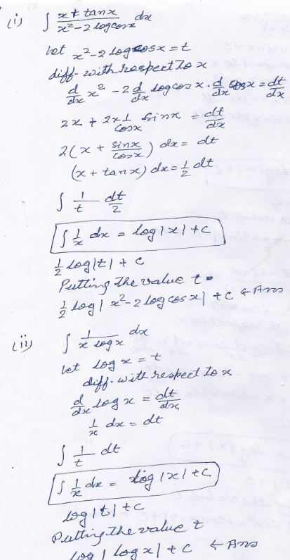 Integrals ML Aggarwal ISC Class-12 Understanding APC Maths Solutions - ICSEHELP