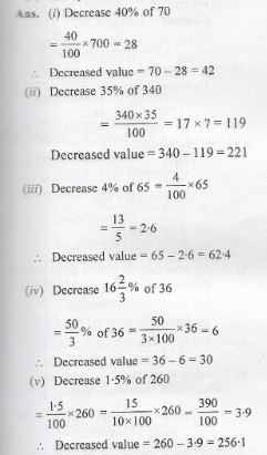 Percentage Class 7th Rs Aggarwal Icse Maths Goyal Brothers Icsehelp