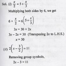 Linear Equations Class-7 ML Aggarwal ICSE Maths Solutions - ICSEHELP