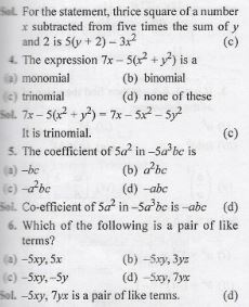 Algebraic Expression Class-7 ML Aggarwal ICSE Maths Solutions - ICSEHELP