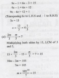 Linear Equations Class-7 ML Aggarwal ICSE Maths Solutions - ICSEHELP