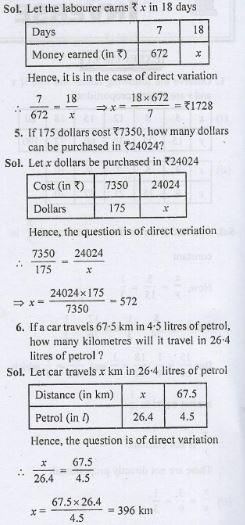 Direct and Inverse Variation Class-8 ML Aggarwal ICSE Maths - ICSEHELP