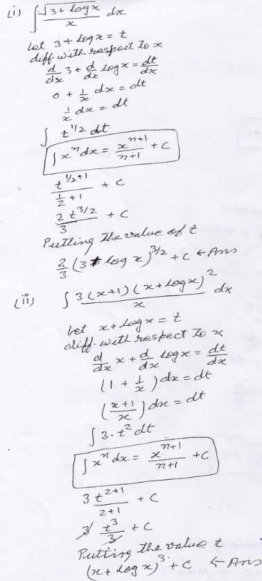 Integrals ML Aggarwal ISC Class-12 Understanding APC Maths Solutions - ICSEHELP