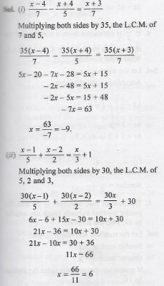 Linear Equations Class-7 ML Aggarwal ICSE Maths Solutions - ICSEHELP