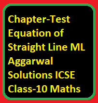 Chapter-Test Equation of Straight Line ML Aggarwal Solutions ICSE Class ...
