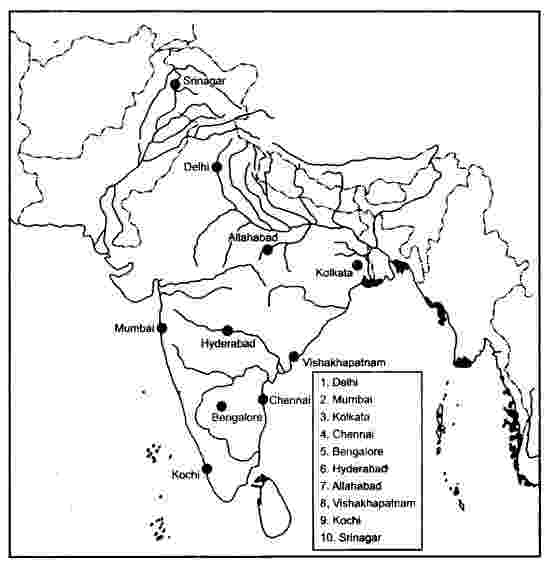 Map of India Solutions for ICSE Class 10 Geography Ch- 2 - ICSEHELP