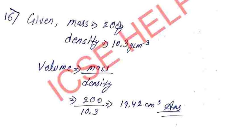 Measurement of Density and Speed Class-7th Study Question Goyal ...