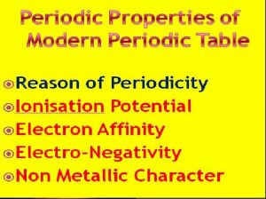 Periodic Properties of Modern Periodic Table Class 10 Notes ICSE ...