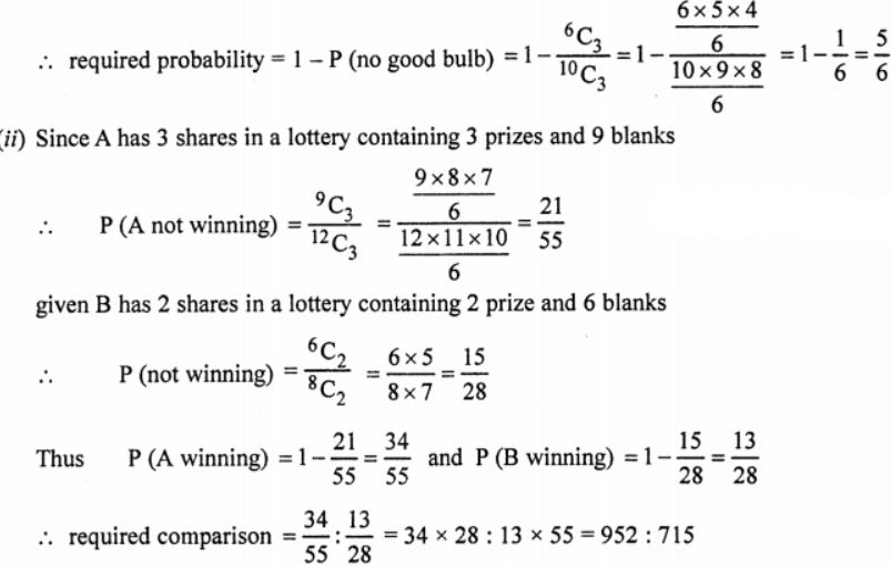 Probability Class 11 OP Malhotra Exe-22D ISC Maths Solutions - ICSEHELP