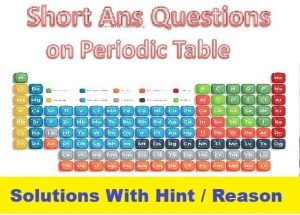 Periodic Table Short Ans Concise Class-10 ICSE Chemistry Selina ...