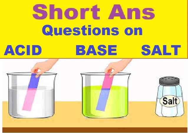 Acids Bases and Salts Short Ans Concise Class-10 ICSE Chemistry Selina ...