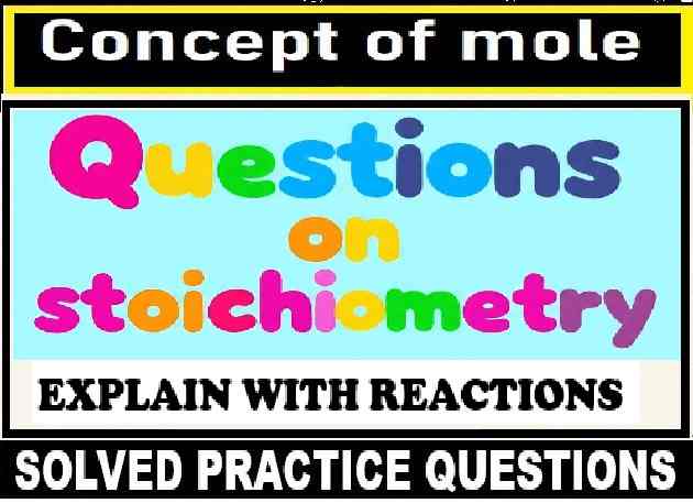 Mole Concept And Stoichiometry Exe-5(D) Concise Class-10 ICSE Chemistry ...