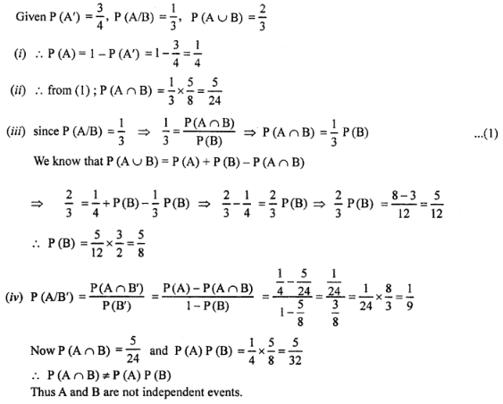 Probability of Dependent Events Class 12 OP Malhotra Exe-18D ISC Maths ...