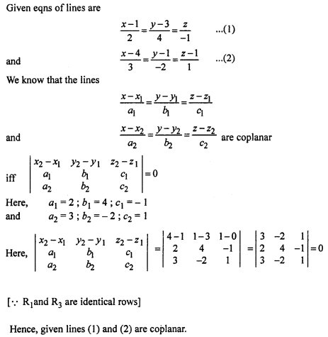 Coplanar and Skew Lines in 3D Geometry Class 12 OP Malhotra Exe-23E ISC ...
