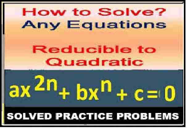 Equations Reducible to Quadratic Equations Class 10 Concise Exe-5E ICSE Maths Selina Solutions ...