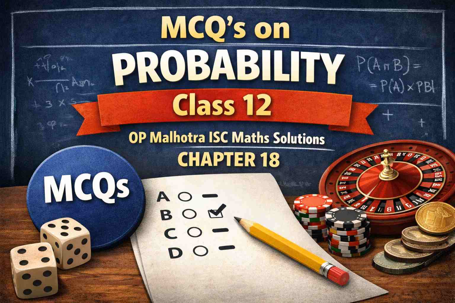 MCQ's on Probability OP Malhotra Class 12 OP Malhotra ISC Maths ...
