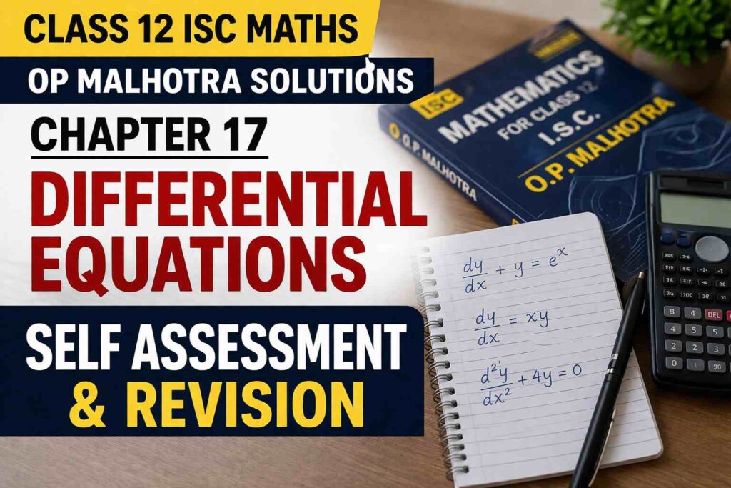 Self Assessment and Revision on Differential Equations Class 12 OP ...