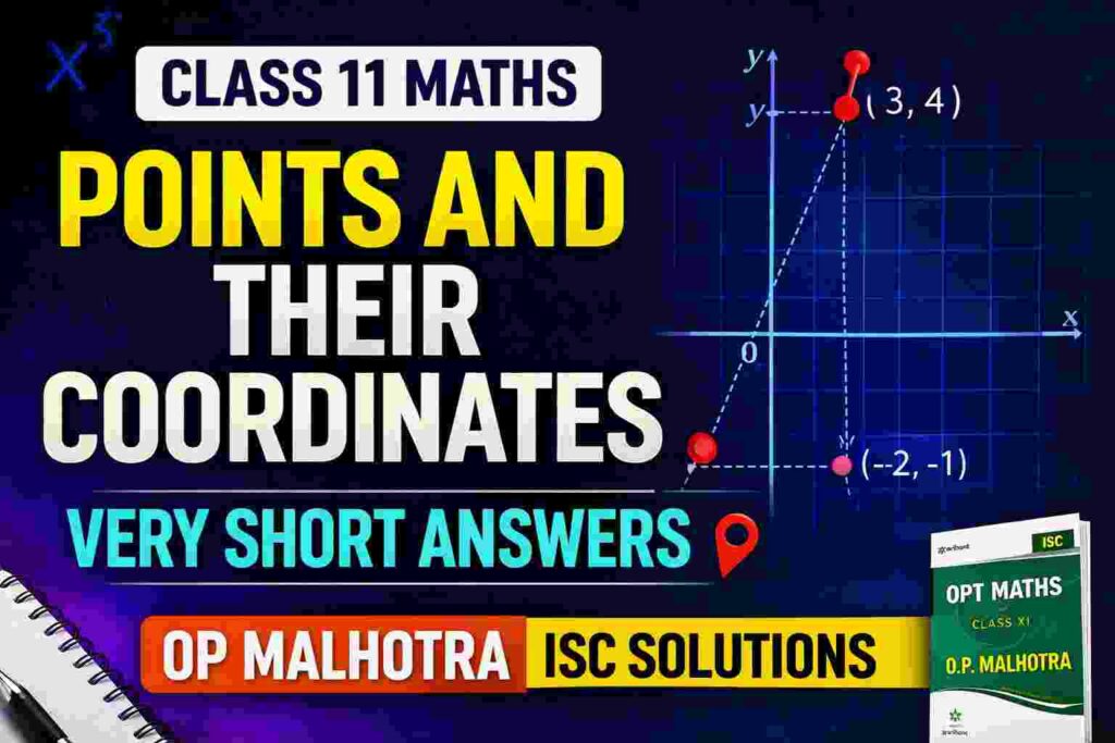 Very Short Answer on Points and Their Coordinates Class-11 OP Malhotra ...