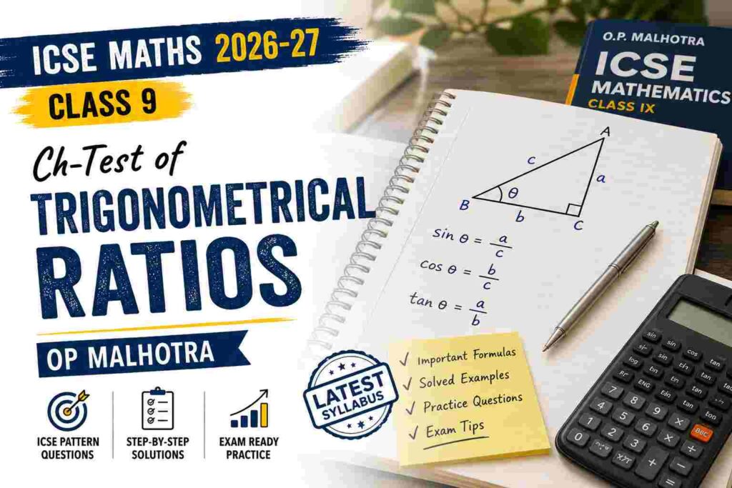 Ch-Test of Trigonometrical Ratios Class 9 OP Malhotra ICSE Maths ...