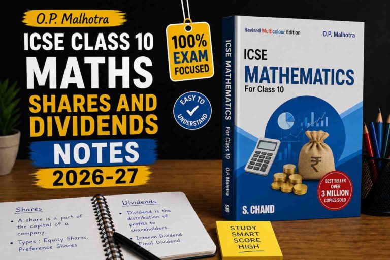 Shares and Dividends ICSE Class 10 Maths Notes OP Malhotra