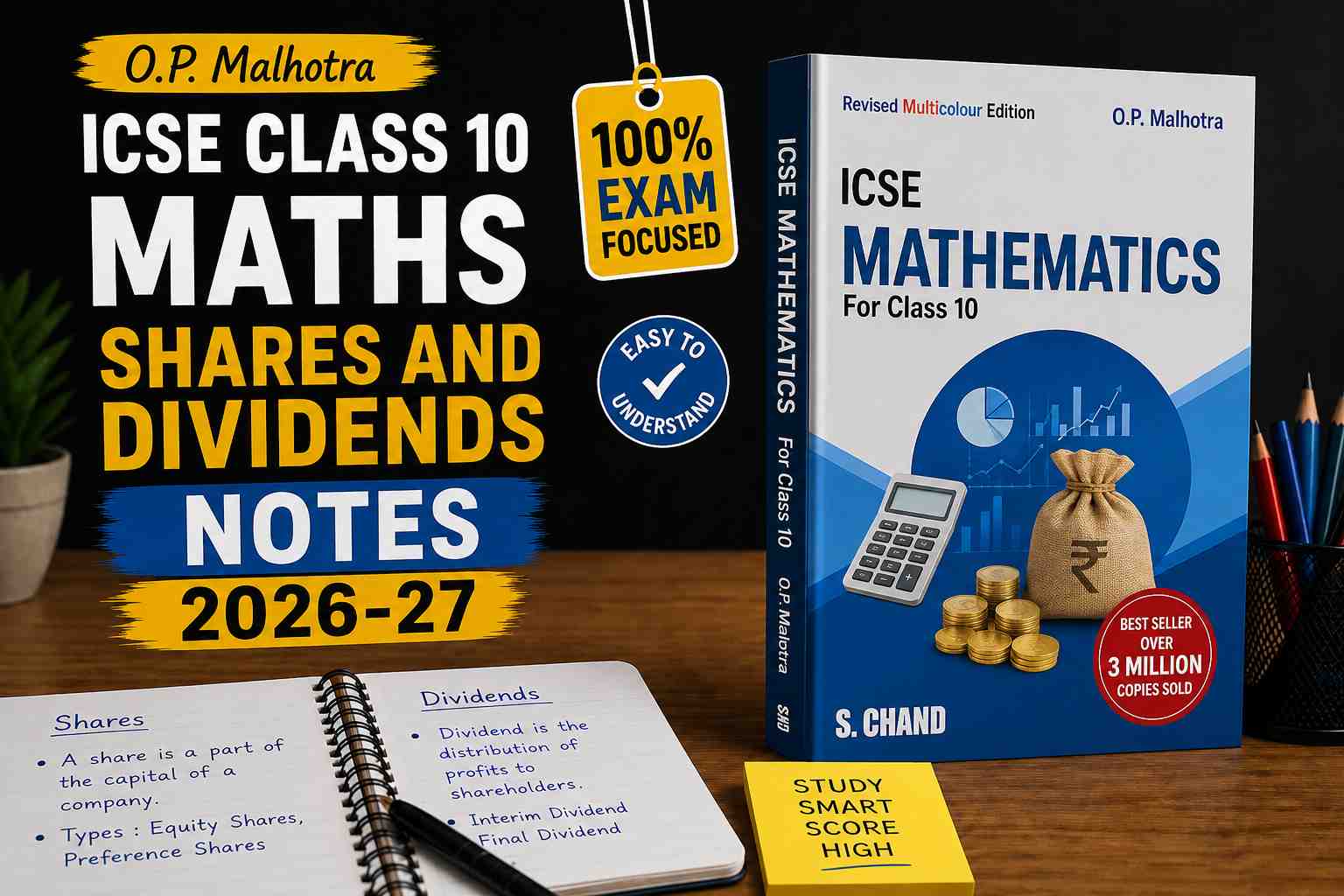 Shares and Dividends ICSE Class 10 Maths Notes OP Malhotra
