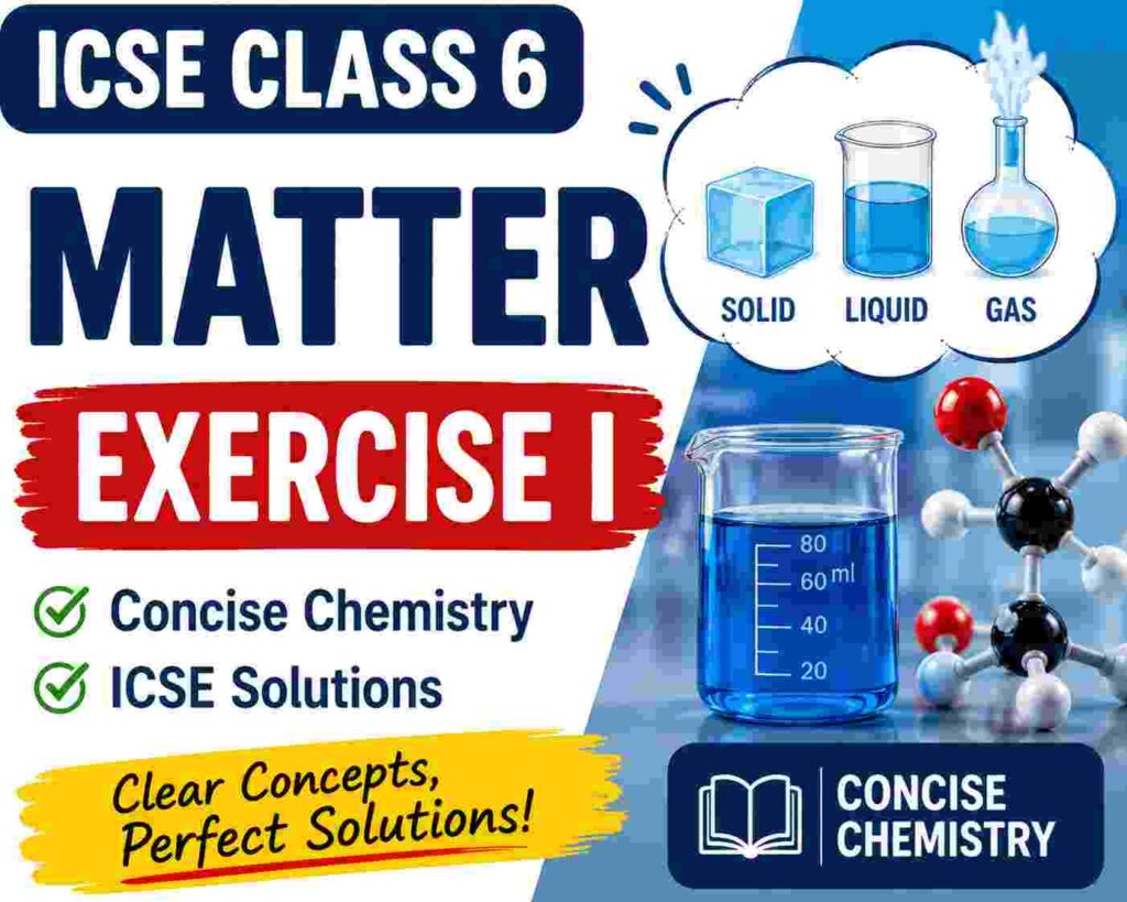Exercise I on Matter Class 6 Concise Chemistry ICSE Solutions - ICSEHELP
